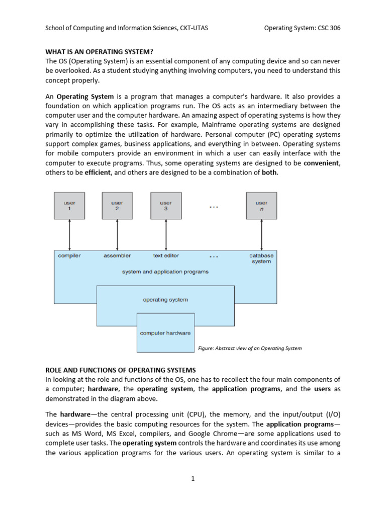 CSC 306 - Operating Systems 20232024 | PDF | Operating System | Kernel ... CSC 306 - Operating Systems 20232024 | PDF | Operating System | Kernel ...