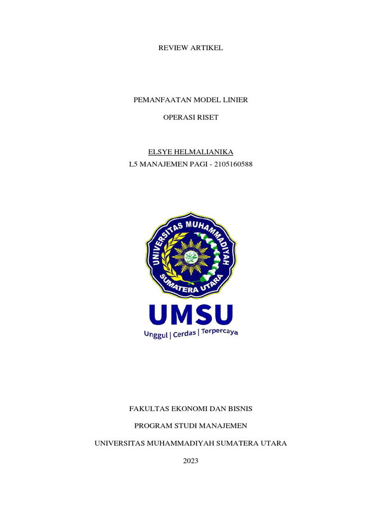 Tugas Review Artikel Operasi Riset | PDF