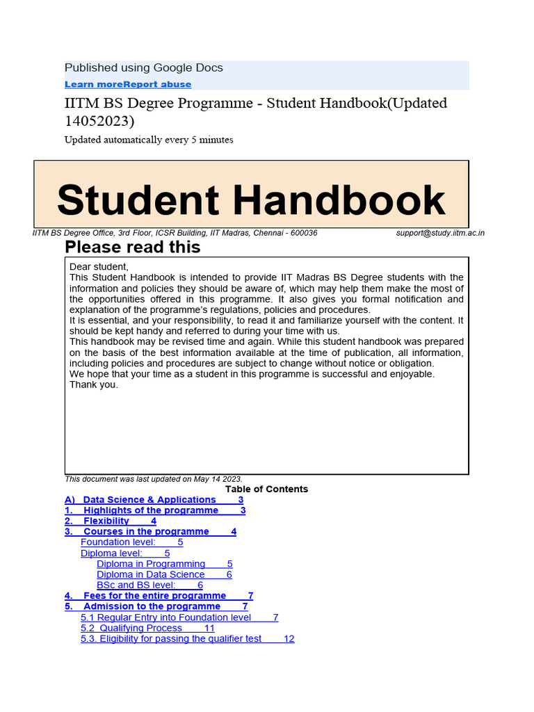 Handbook | Download Free PDF | University And College Admission ...