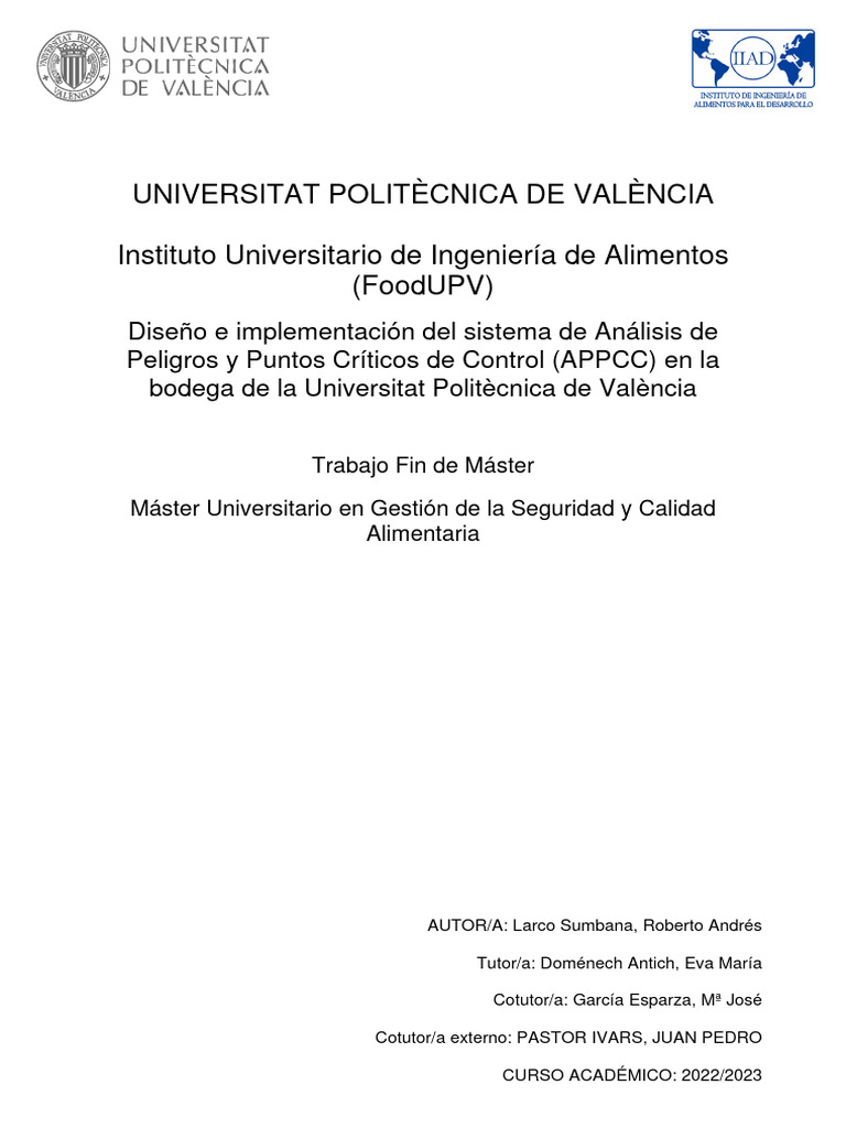 Larco - Diseno e implementacion del sistema de Analisis de Peligros y ...