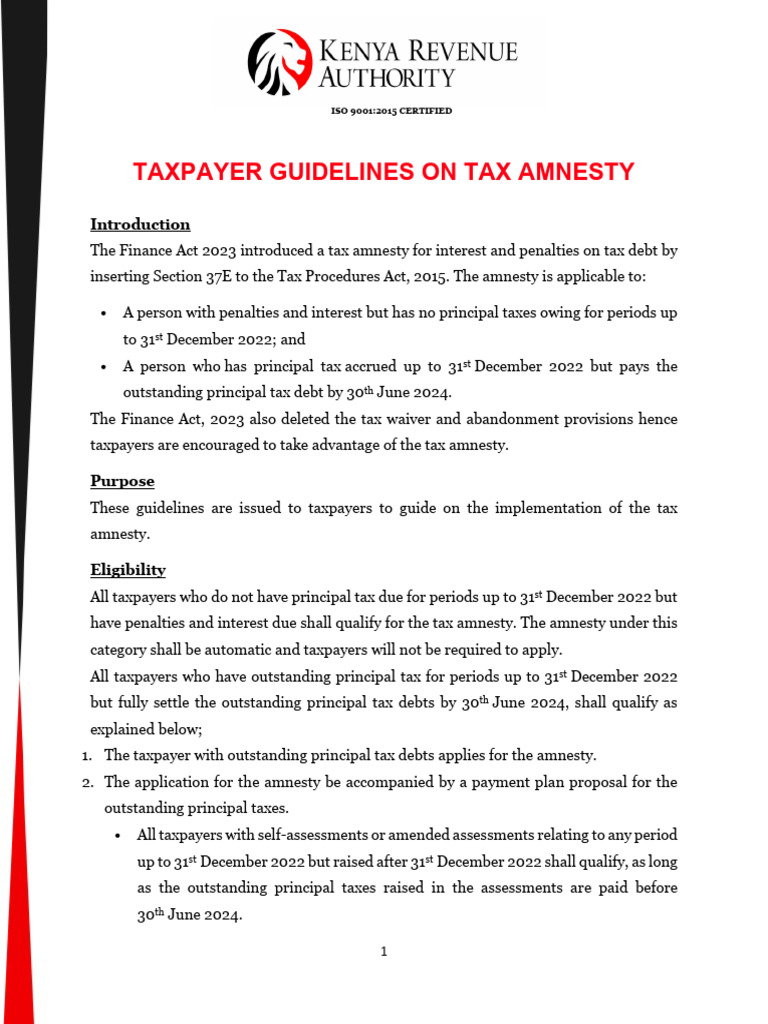 Tax Amnesty Guidelines | Download Free PDF | Taxes | Taxpayer