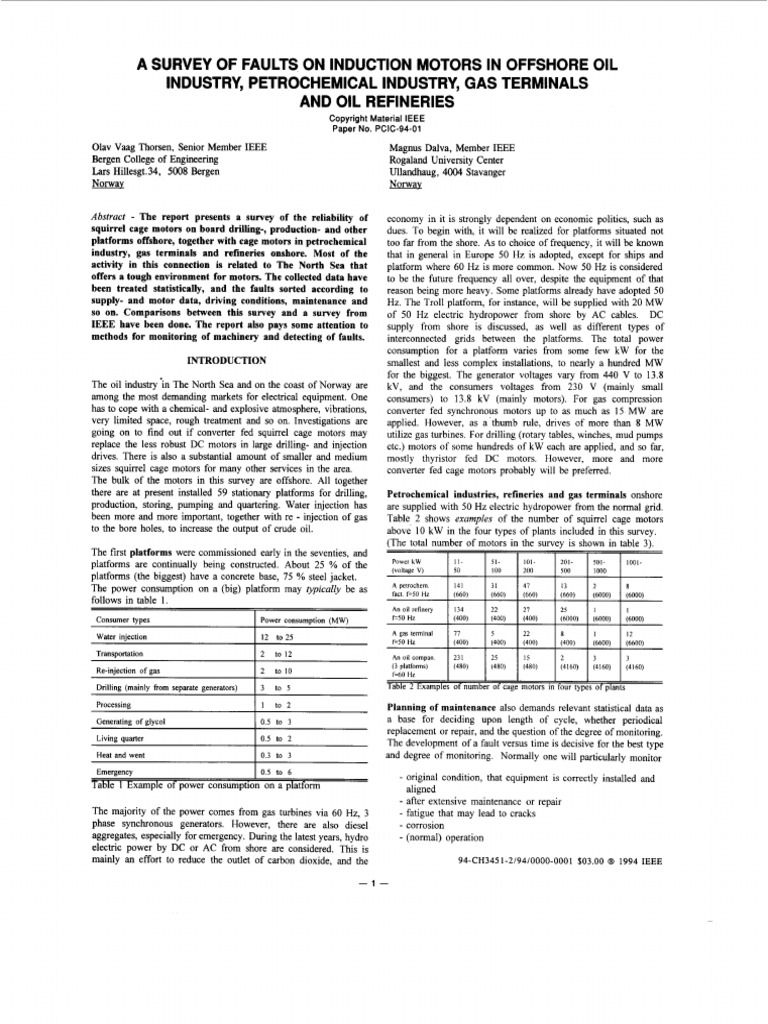 A Survey Of Faults On Induction Motors In Offshore Oil Industry Pdf Electric Motor Fuse
