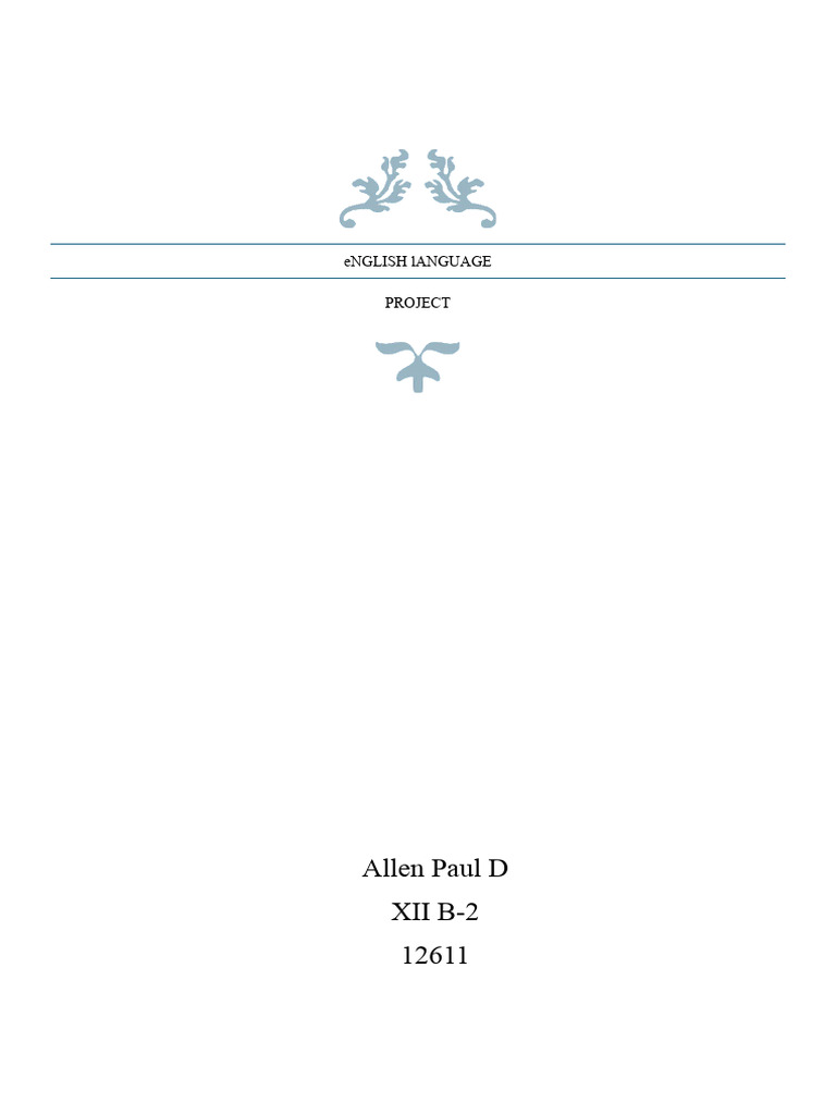 English Language Project | PDF