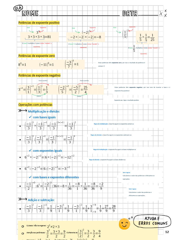 Inclusao Ficha6 Cap3 | PDF | Exponenciação | Álgebra abstrata