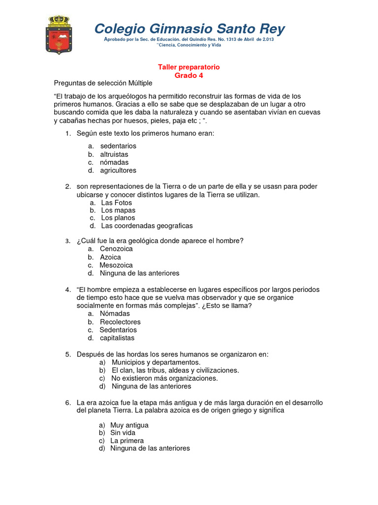 preparatorio I periodo 2 cuarto | PDF | Nómada