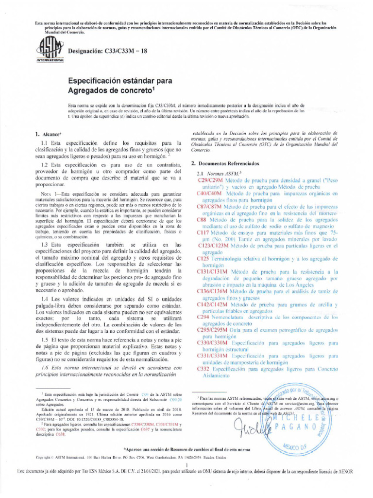 ASTM C33_C33M 2018 | PDF