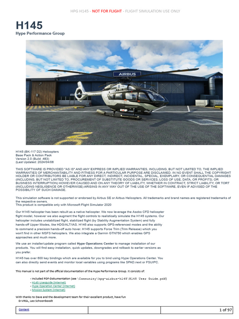 Hyper Performance Group H145 - Quick-Start | PDF | Legal Liability ...