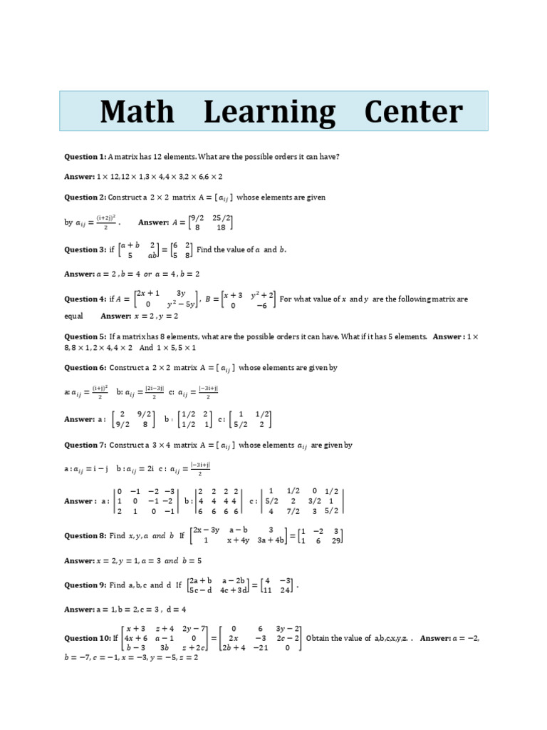 Matrix | PDF | Matrix (Mathematics) | Abstract Algebra
