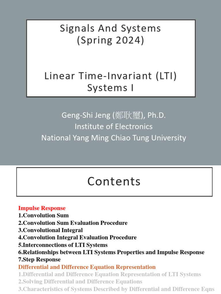 LTI_1_2024 | Download Free PDF | Convolution | Summation