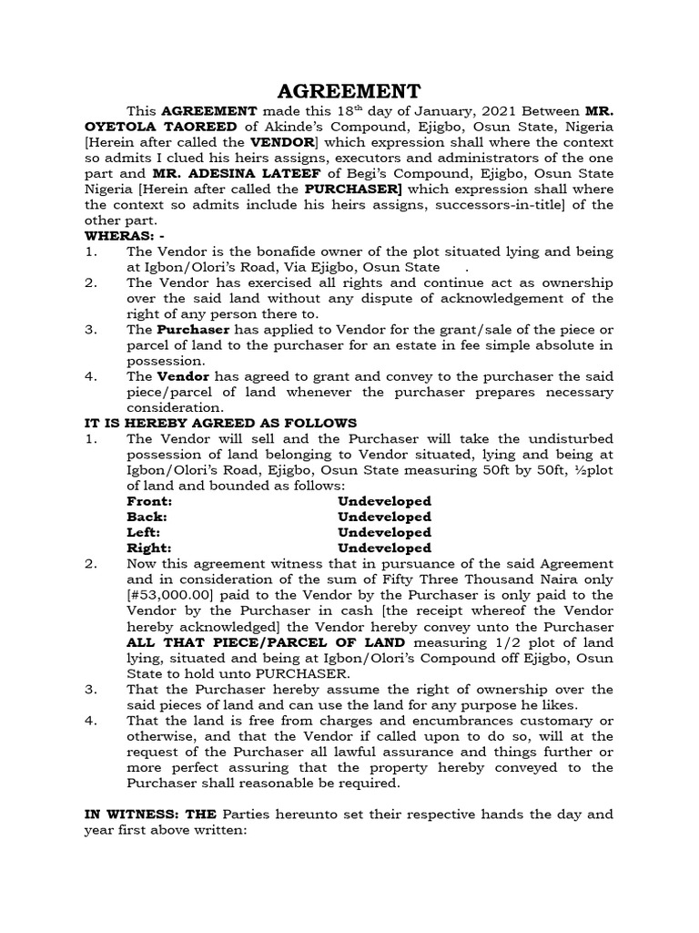 AGREEMENT | PDF | Justice | Crime & Violence