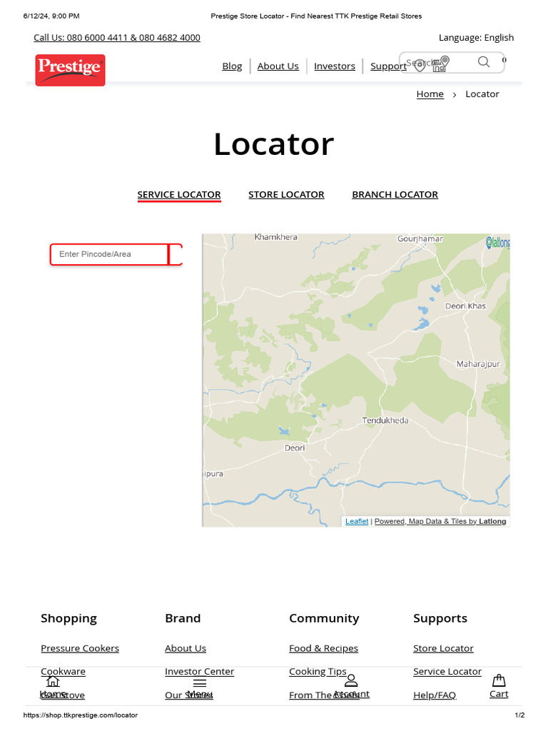 Prestige Store Locator - Find Nearest TTK Prestige Retail Stores | PDF ...