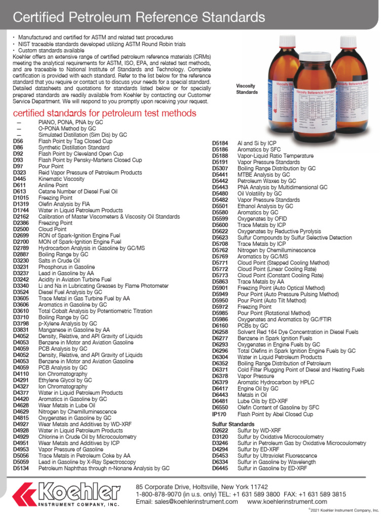 Certified Petroleum Reference Standards | Download Free PDF | Gasoline ...
