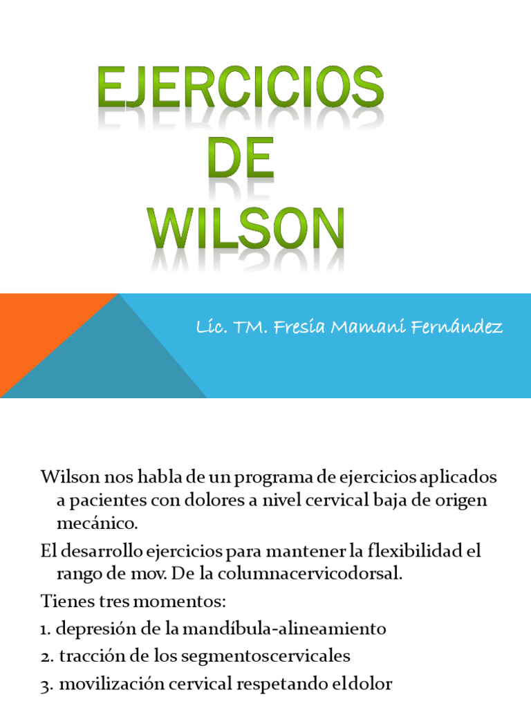 Ejercicios de Wilson | PDF | Anatomía | Sistema musculoesquelético