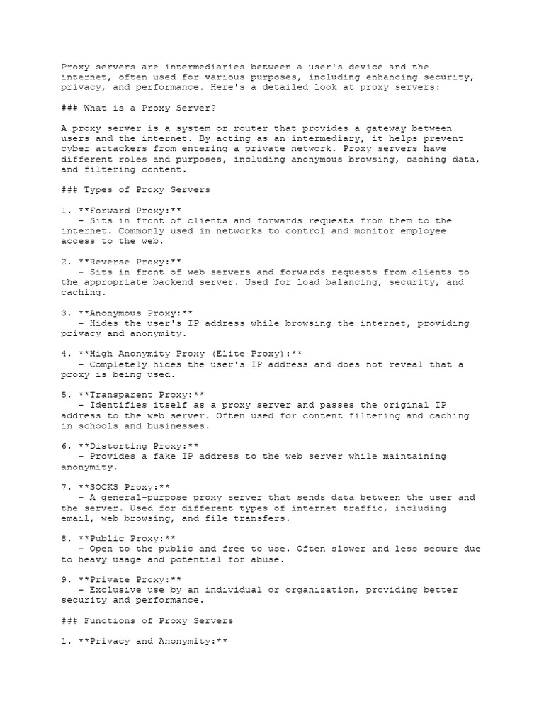 Proxy Servers | Download Free PDF | Proxy Server | World Wide Web