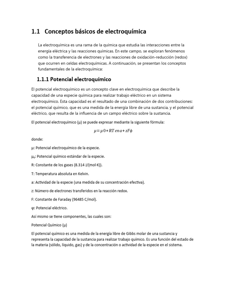 Conceptos Básicos de Electroquímica | PDF | Electrodo | Redox