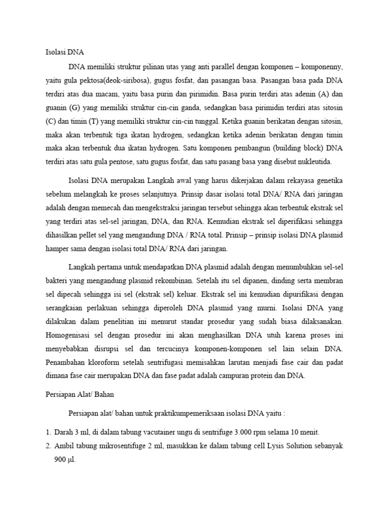 Isolasi DNA | PDF