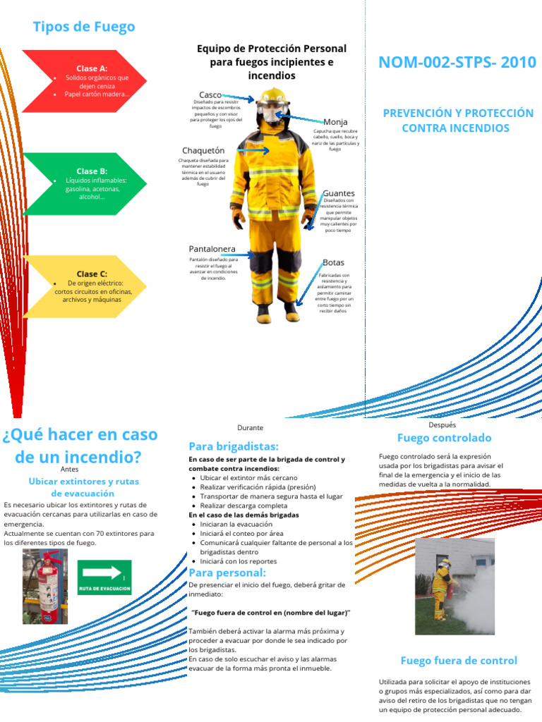 NOM 002 STPS Tríptico | PDF | Incendios