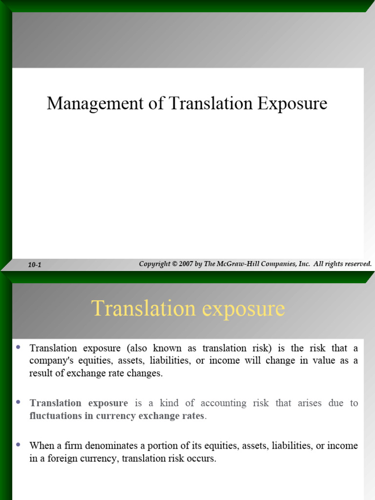 Understanding Translation Exposure Risks | PDF | Balance Sheet ...