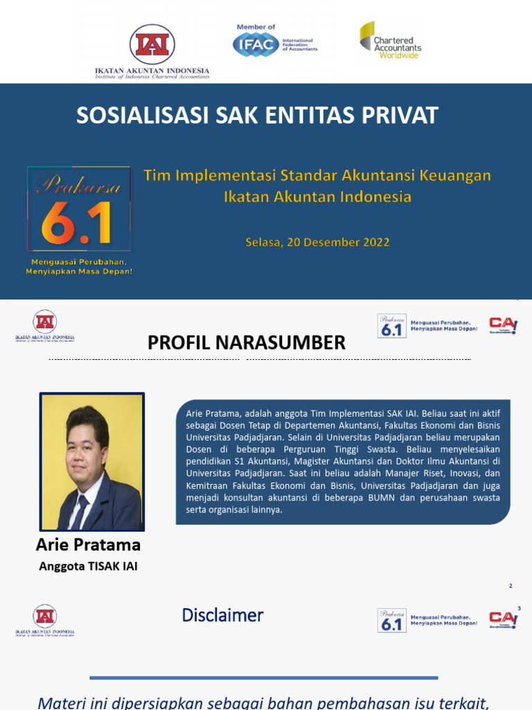 Materi Presentasi - Sosialisasi SAK Entitas Privat | PDF