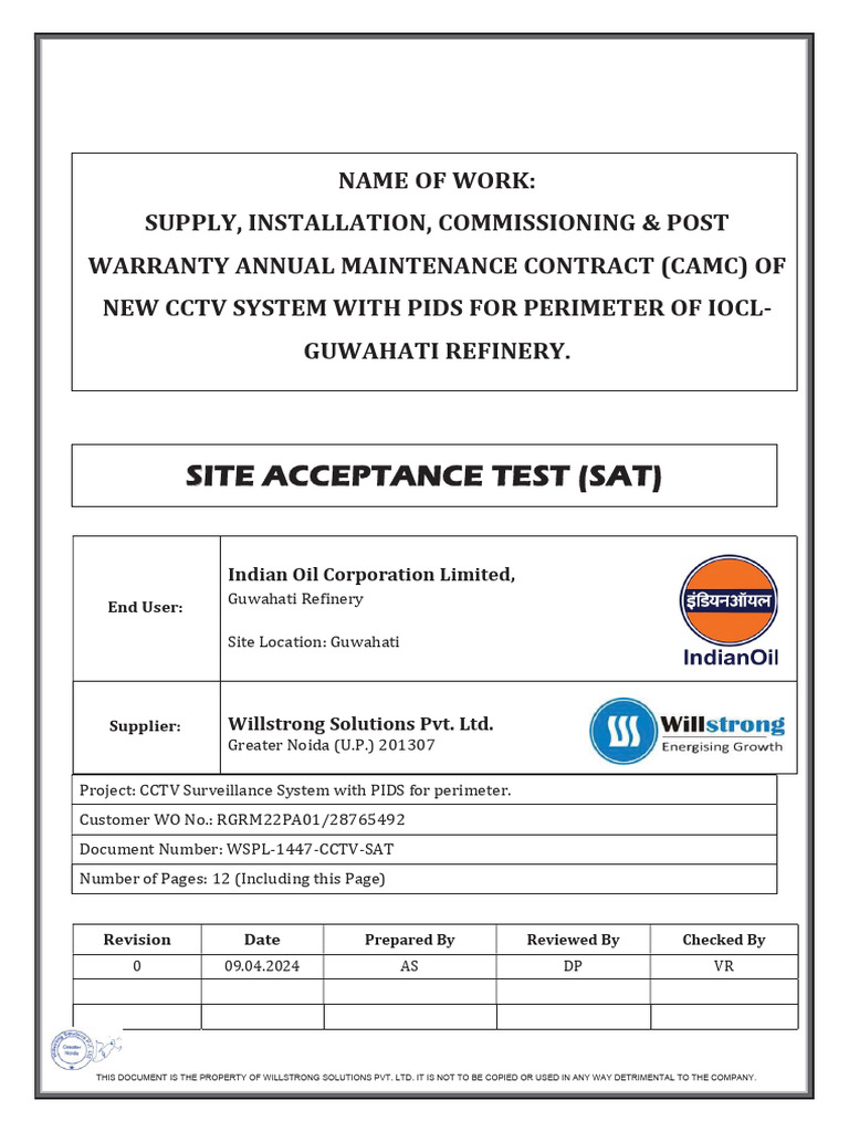 SAT Report of Intake Area-Rev-0 | PDF | Closed Circuit Television ...