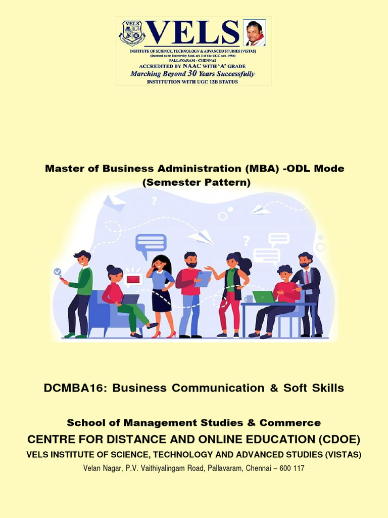 MBA Business Communication and SoftSkills Final SLM Min | PDF ...