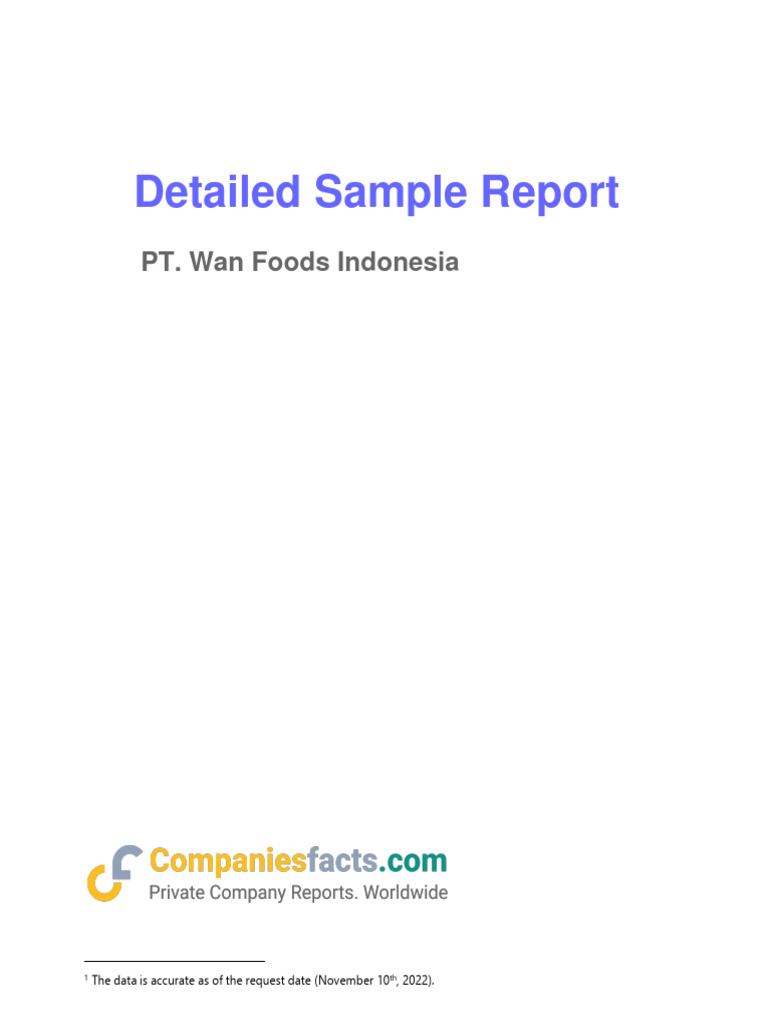 Detailed Sample Report: PT Wanxiang Nickel Indonesia | PDF | Metals | Brass