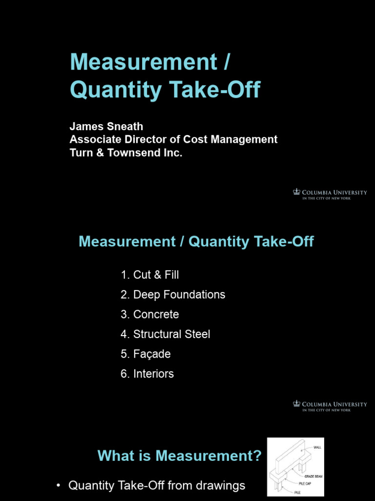 CM3 - W1 - Quantity Take Off and Measurement | PDF | Wall | Framing (Construction)