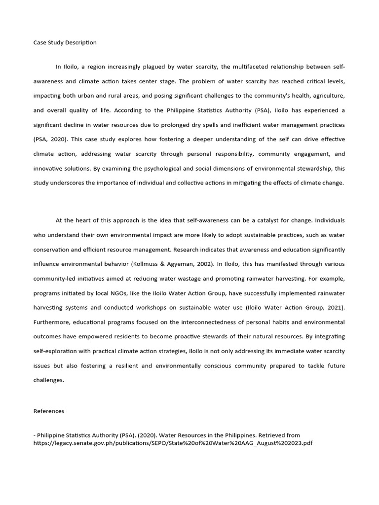 Case Study Description | PDF | Sustainability | Climate Change Mitigation