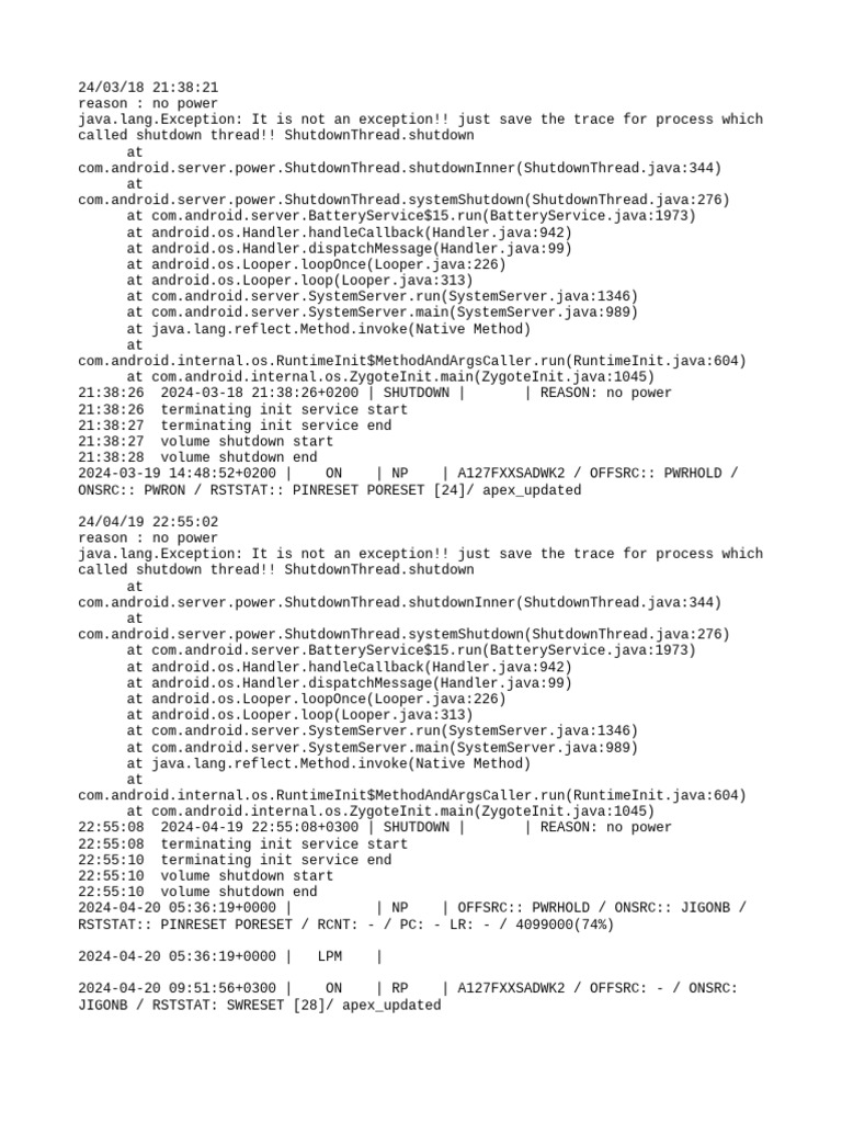 Power Off Reset Reason Backup Pdf Java Programming Language Software Engineering