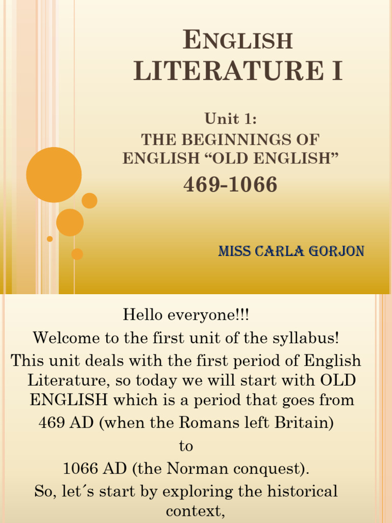 LITERATURE I Old English Recurso | PDF | Anglo Saxons | Beowulf