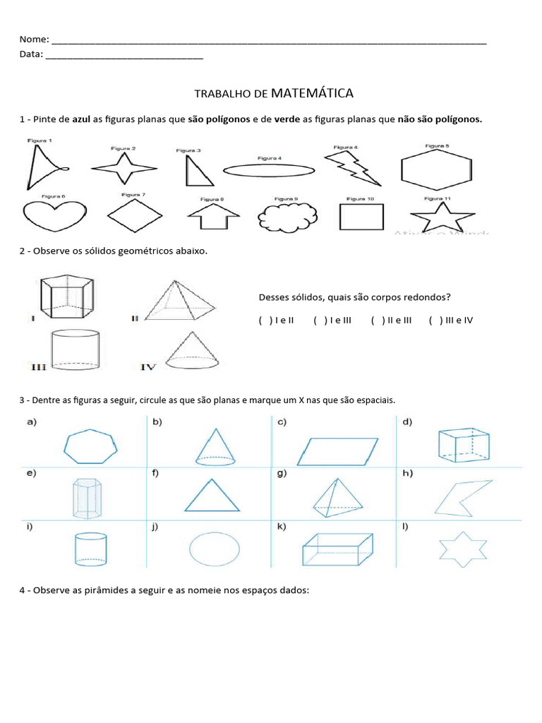 Trabalho Matematica Solidos Geometricos | PDF