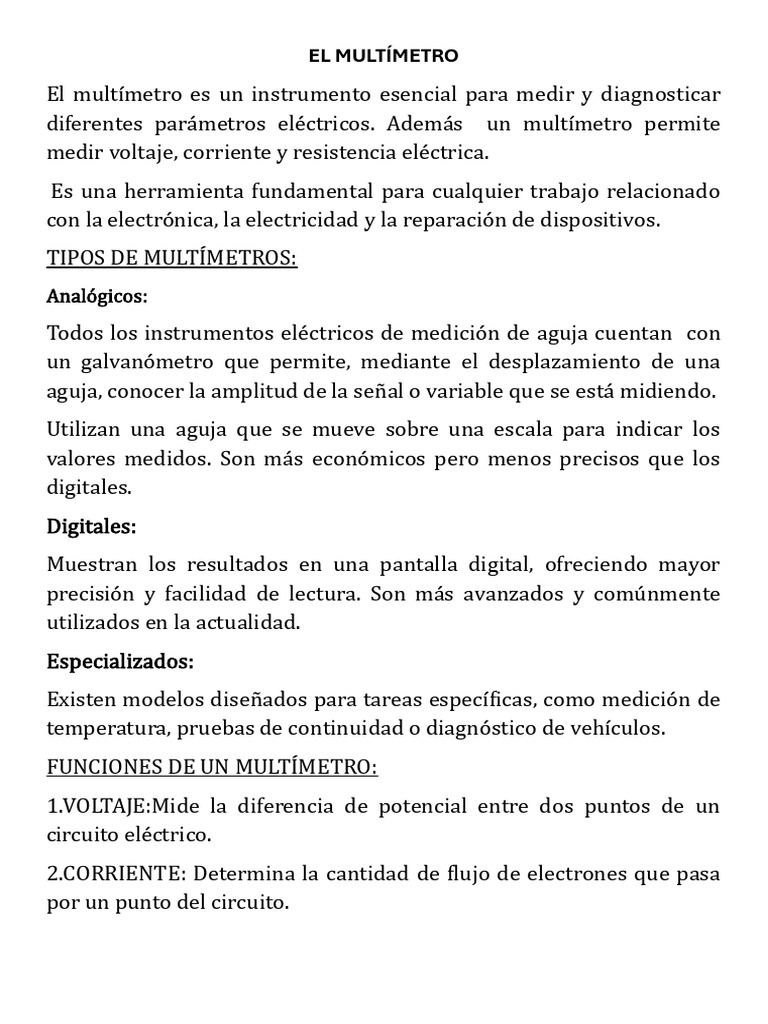 El Multímetro | PDF