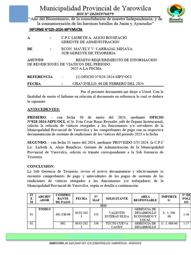 INFORME_N°_025-2024_OCI_VIATICOS[1] | PDF