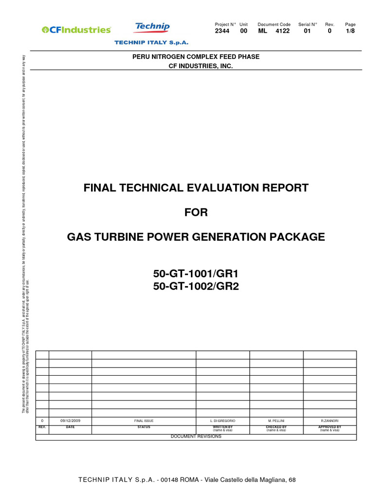 Gas Turbine Tech Evaluation + TBT | PDF | Lubricant | Oil