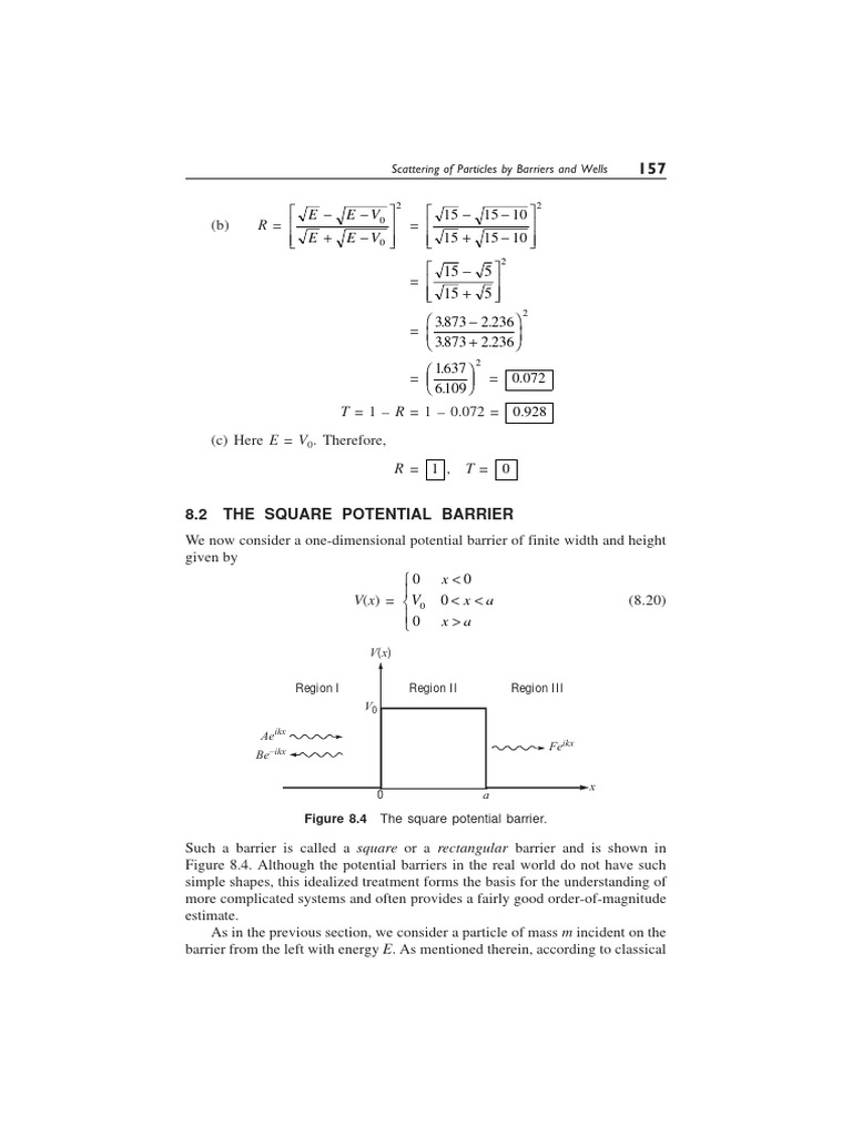 Square Potential Barrier | PDF | Mathematical Physics | Applied Mathematics