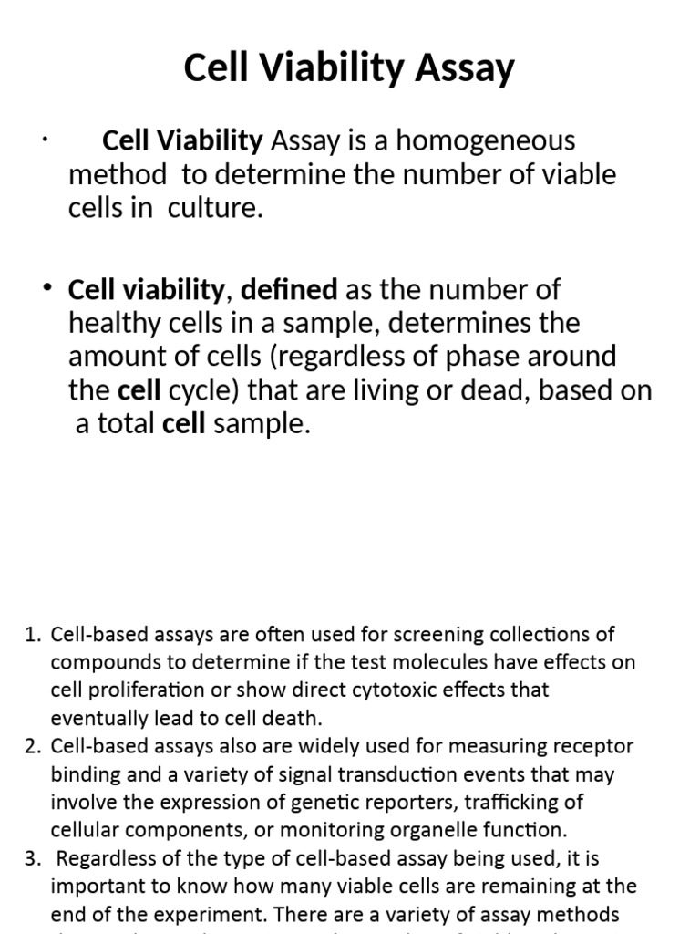Cell Viability Assays | PDF | Cytotoxicity | Cell (Biology)