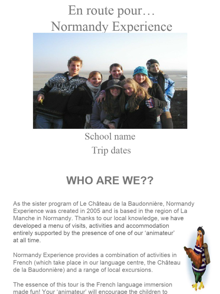 French Immersion School Trips | PDF | Normandy