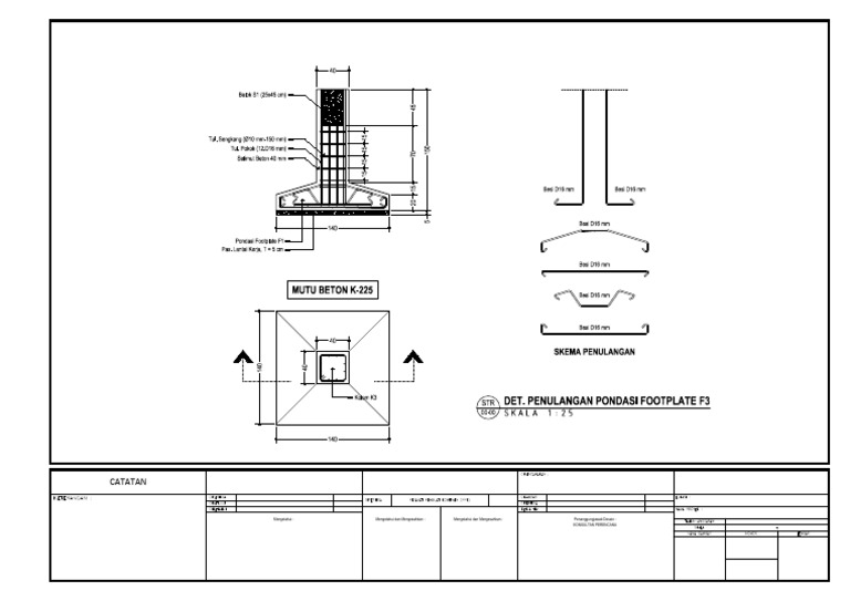 23.STR-Detail Pondasi Footplate F3 | PDF
