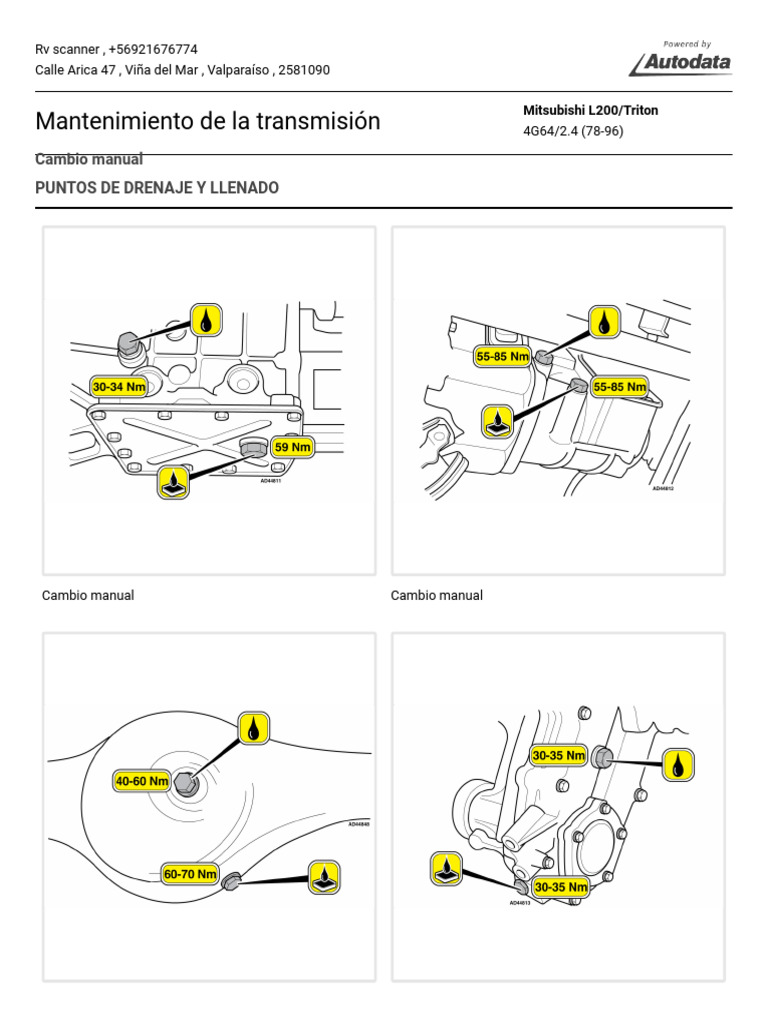 Mantenimiento de la transmisión _ Autodata | PDF