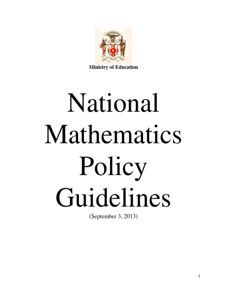 National Mathematics Policy Guidelines 2013 | PDF | Educational ...