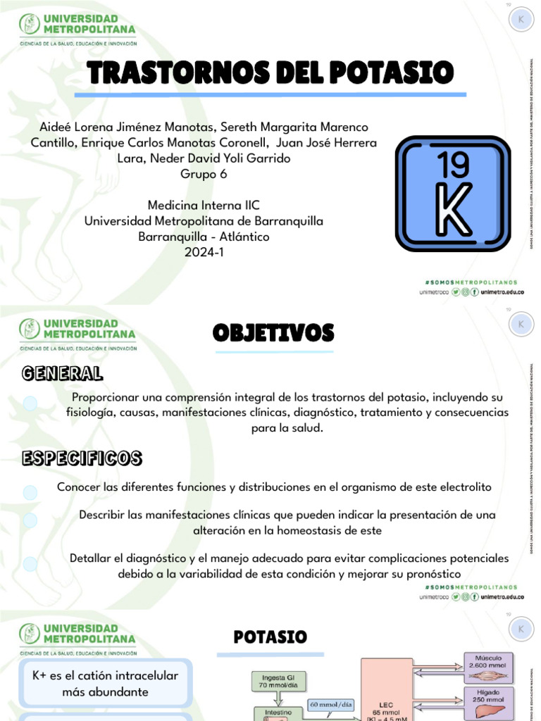 Trastornos Del Potasio | PDF | Potasio | Química