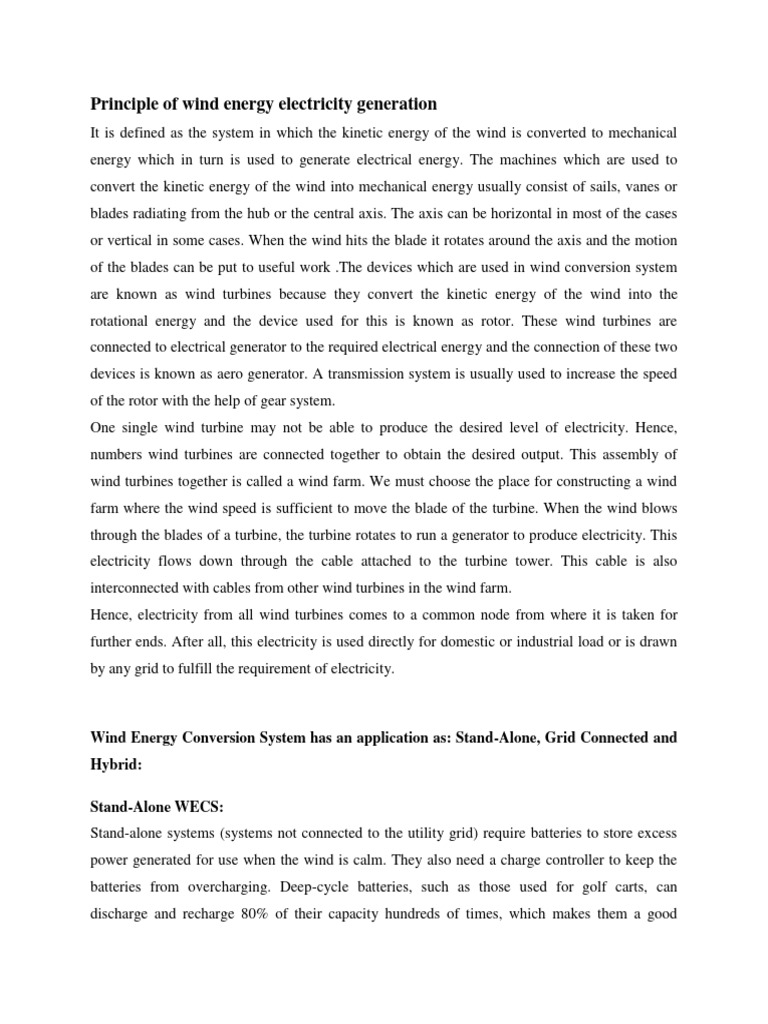Wind Energy Conversion | PDF | Wind Power | Wind Turbine