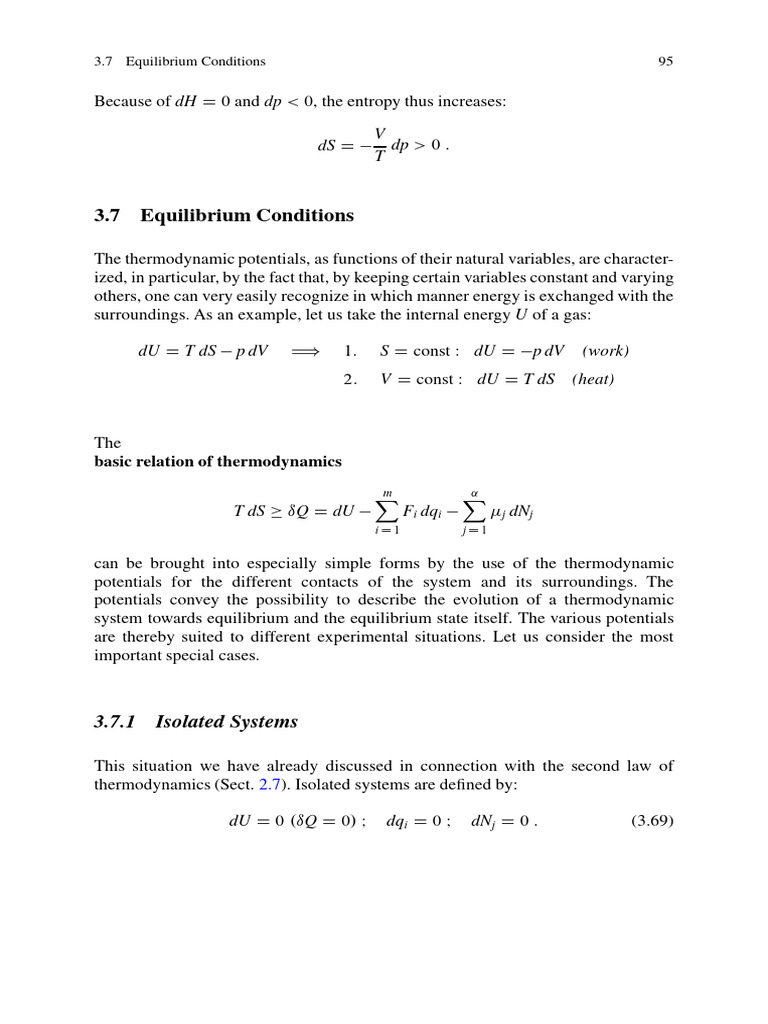 Equilibrium Conditions | PDF | Thermodynamic Equilibrium | Thermodynamics