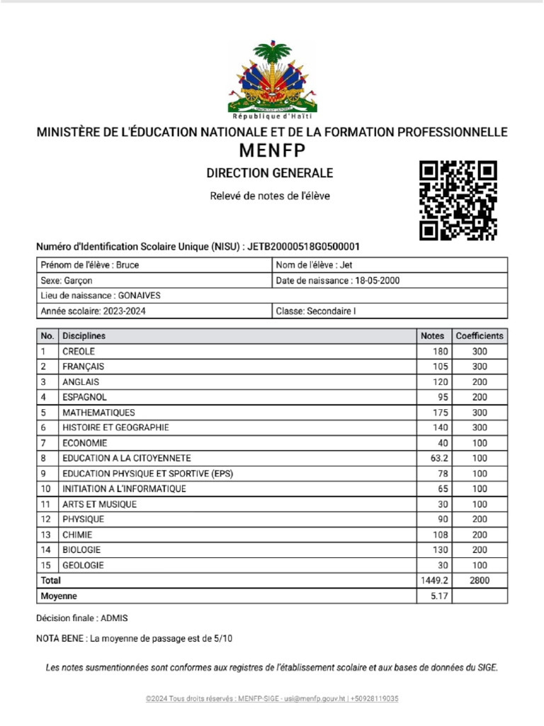 Modeles Releve Notes | PDF