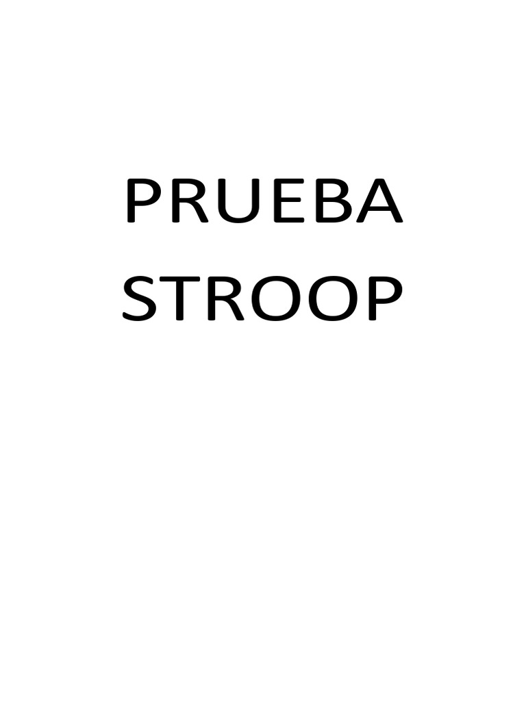 Prueba Stroop | PDF