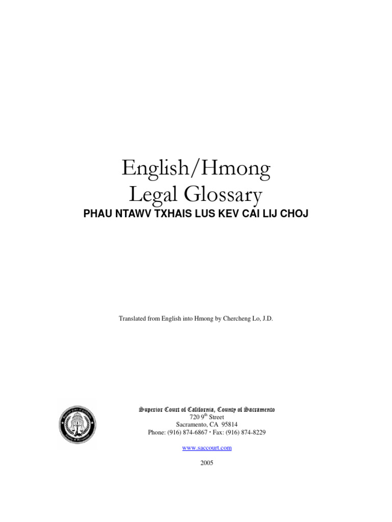 Hmong Legal Glossary | PDF | Appeal | Affidavit