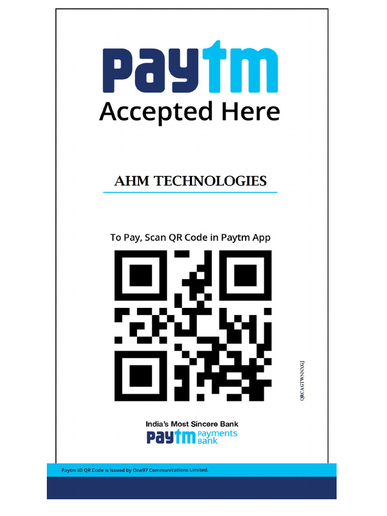 Paytm QR For Ahm Technologies | PDF