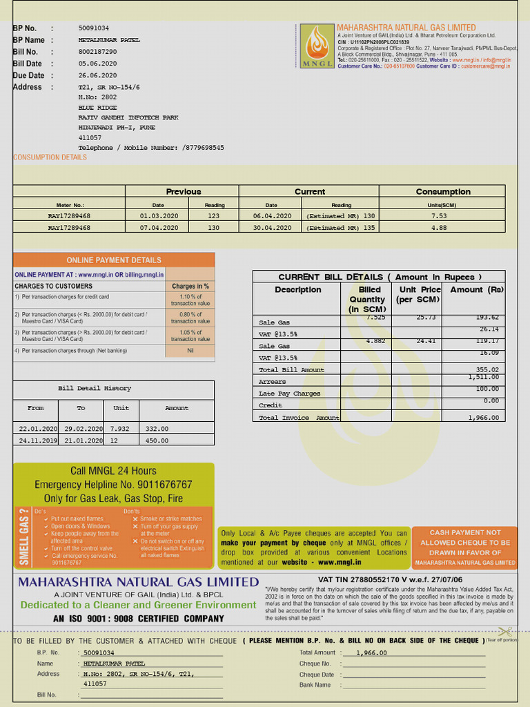 Gas Bill | PDF | Economies