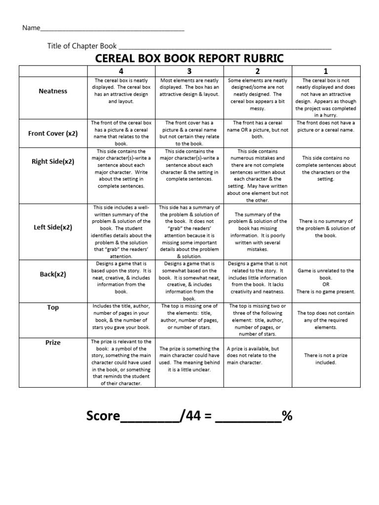 cereal_box_book_report_rubric | PDF
