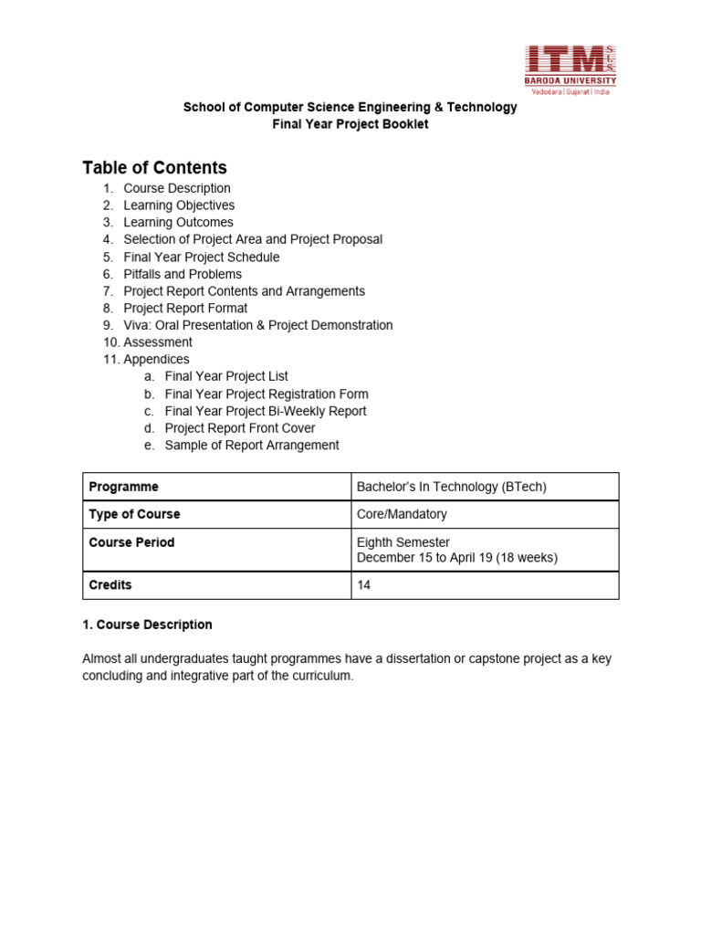 ITMBU SoCSET Final Year Project Booklet | Download Free PDF | Thesis | Citation